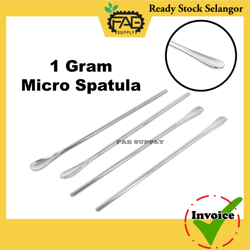 1 Gram Micro spatula stainless steel SS304 length 13 16 22 26cm ...