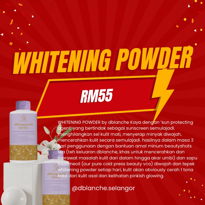 🔥READY STOCK🔥Whitening Powder Seri Dara & Dblanche (Beras Bukit Organik ...