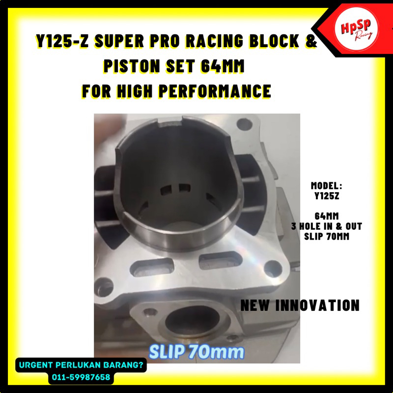 Y125-Z SUPER PRO RACING BLOCK & PISTON SET 64MM (DOUBLE RING) | Shopee ...