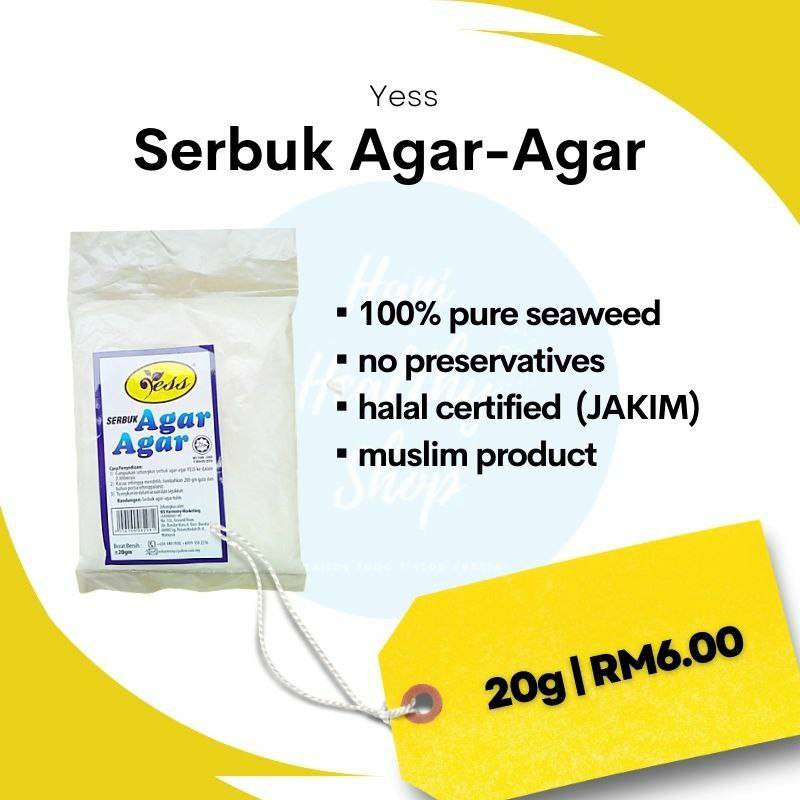 serbuk agar-agar Eid Organik 20gram 100% pure seeweed produk rumpai ...