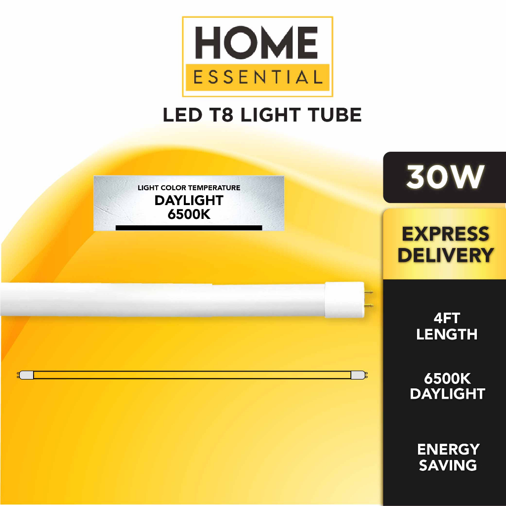 T8 LED Light Tube 4ft Daylight 6500K | 4ft LED Slim Fitting Casing With ...