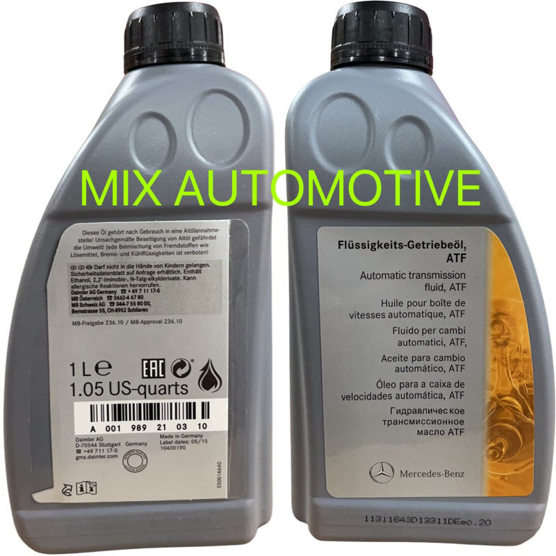 A 001 989 21 03 10 MERCEDES BENZ ATF GEAR OIL 1LITRE 1LITER ...