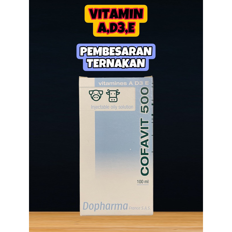 Vitamin AD3E Cofavit Pembiakan Pembesaran Lembu Kambing Kerbau | Shopee ...