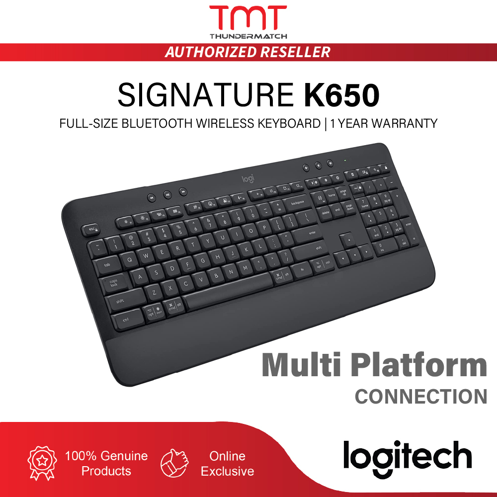 Logitech Signature K650 Comfort Full-Size Wireless Keyboard with Wrist ...