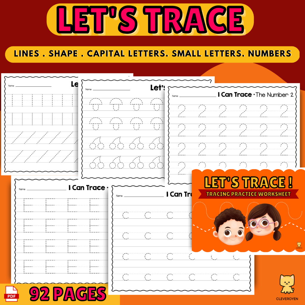 [PDF] Let's Trace: Tracing Workbook for Kids - 92 Pages of Shapes ...