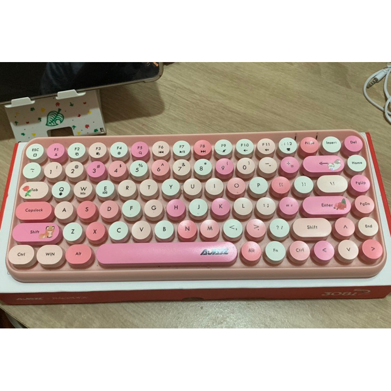 Ajazz 308i Pink Bluetooth Keyboard | Shopee Malaysia