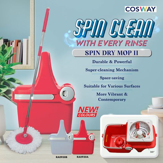 COSWAY Spin Dry Mop II / Dual Chamber Spin Mop | Shopee Malaysia