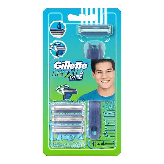 Gillette Flexi Vibe Shaver Set (1 Handle + 4 Blades) | Shopee Malaysia