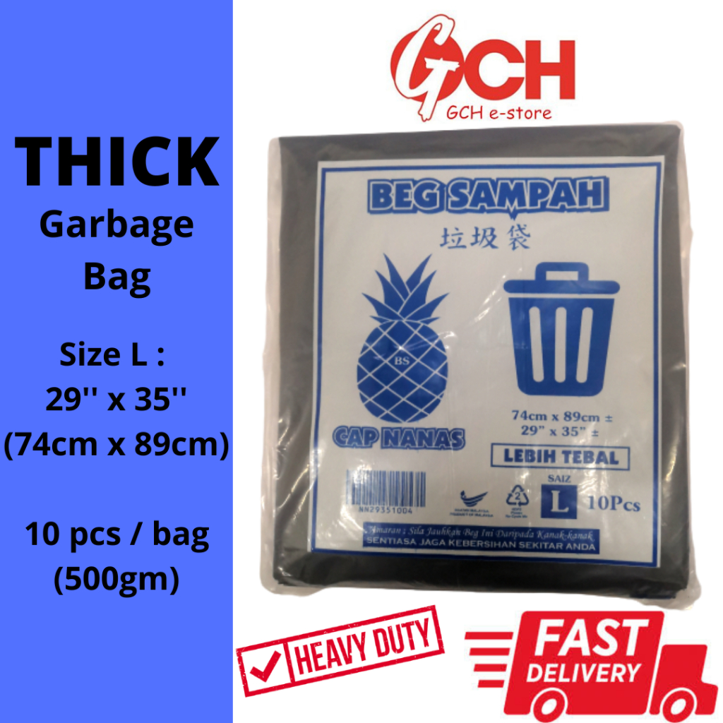 🌟Thick🌟 Size:L Garbage Bag Heavy Duty Rubbish Bag Trash Bag Tebal ...