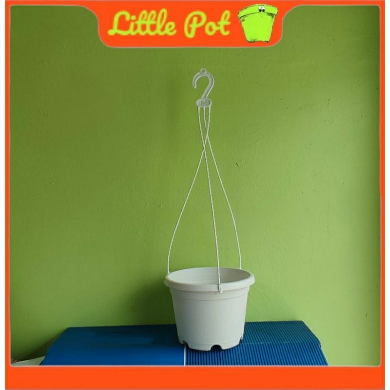 (1 Set) GFE 21cm White Flower Pot Hanging Pot Pasu Bunga Plastik Pasu ...