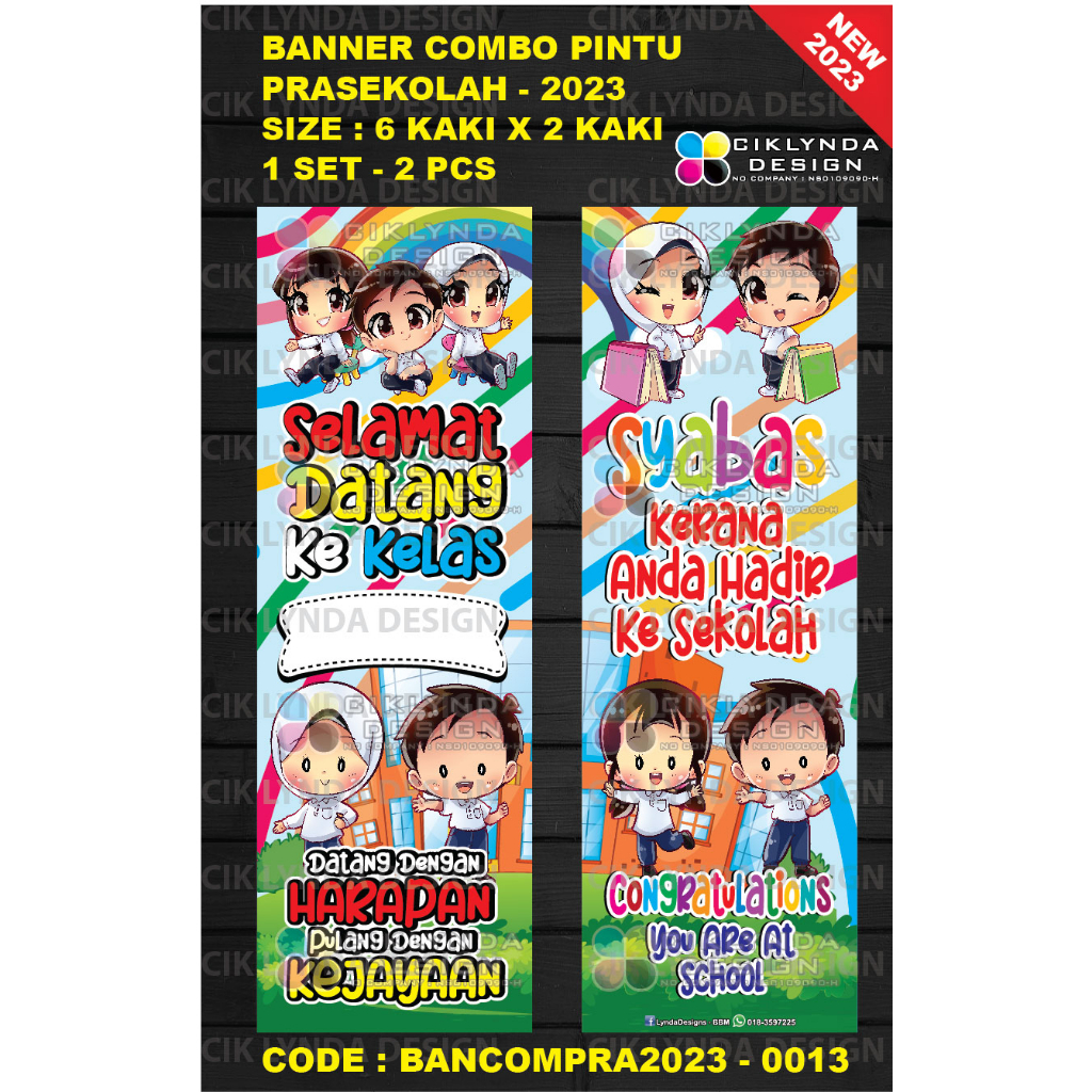 PRE-ORDER - BANNER / BUNTING - COMBO PINTU KELAS PRASEKOLAH - SLMT DTG ...