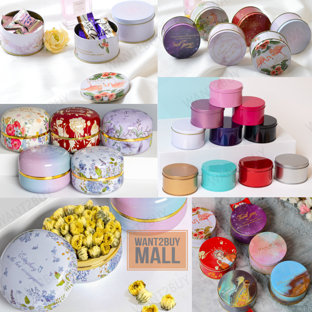 7.5/10cm Round Shaped Tin Metal Wedding Birthday Goodies Doorgift Gift ...