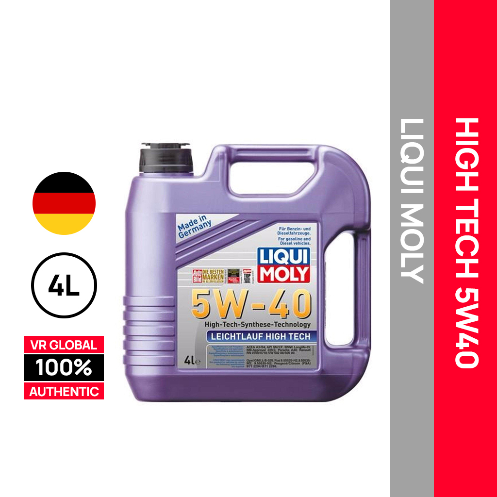 LIQUI MOLY LEICHTLAUF HIGH TECH 5W40 CAR ENGINE OIL 2595 GERMANY 4L ...