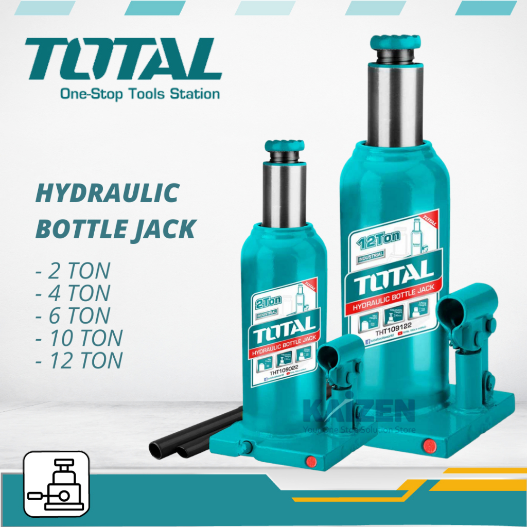 TOTAL 2 ~ 12 TON Hydraulic Bottle Jack | Bicu Botol Hidraulik | Shopee ...