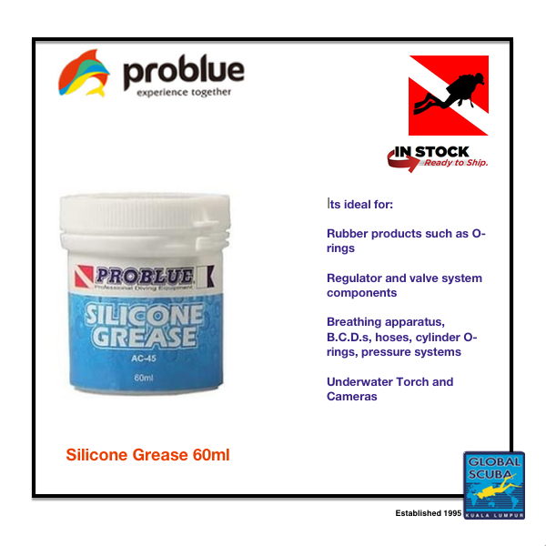 PROBLUE Silicone Grease 60ML for UW Camera, Torchlight and Other Orings, For use on rubber ...