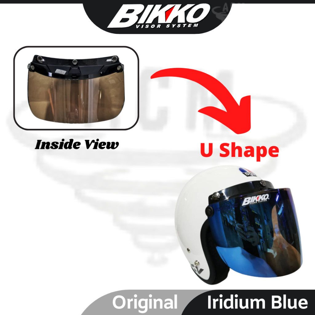 BOGO Visor 3 Button BG05 BG25 BO GO Bikko helmet SGV MS88 MAGNUM ARC Swan Clear Tinted Dark Grey ...