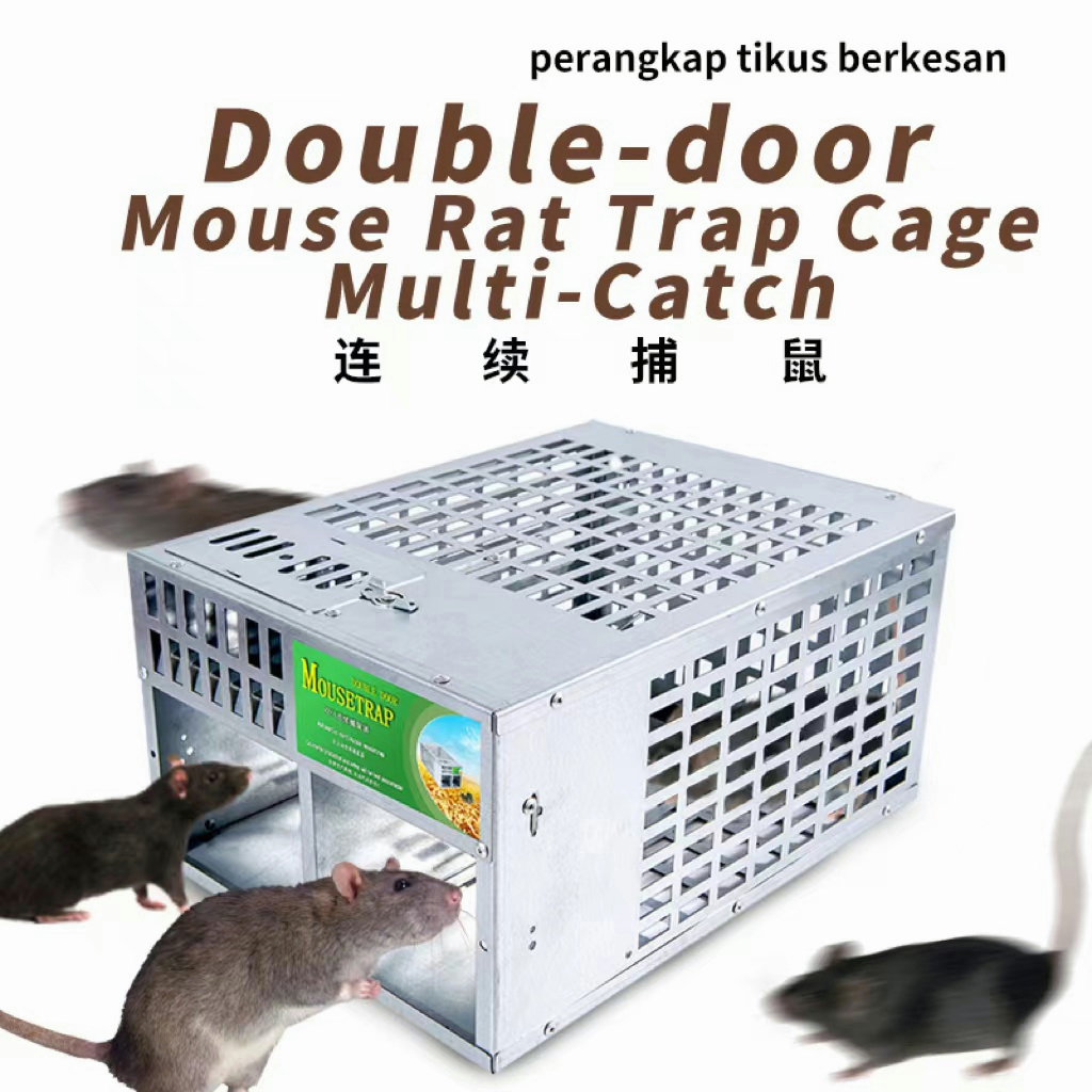 🔥COD🔥 (2 door) Smart Multi-Catch Mice Mouse Trap Rat Trap Cage Live ...