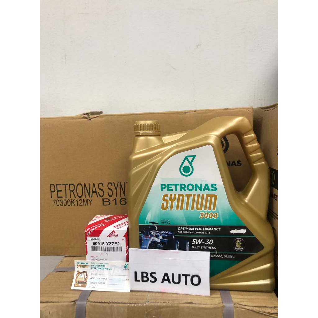 Petronas Syntium 3000 SE 5W30 Fully Synthetic Engine Oil 4l + Oil Filter Perodua Proton Honda ...