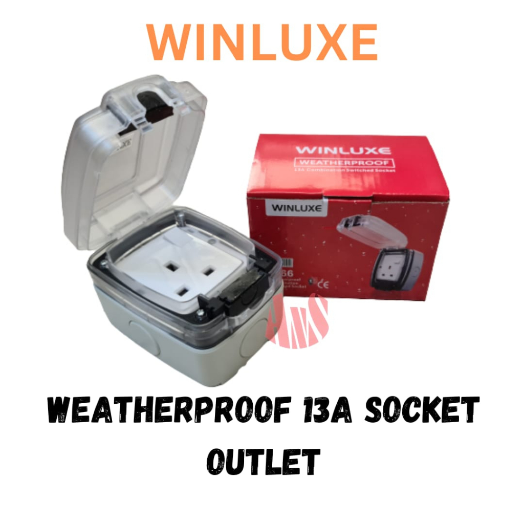 WINLUXE 13A WEATHER PROOF COMBINATION SWITCHED SOCKET WEATHERPROOF IP66 ...
