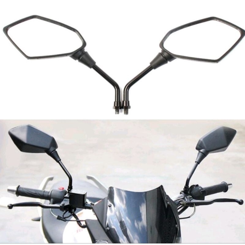 Universal Big Bike Cutting Side Mirror Honda Thread Kawasaki Mirror ...