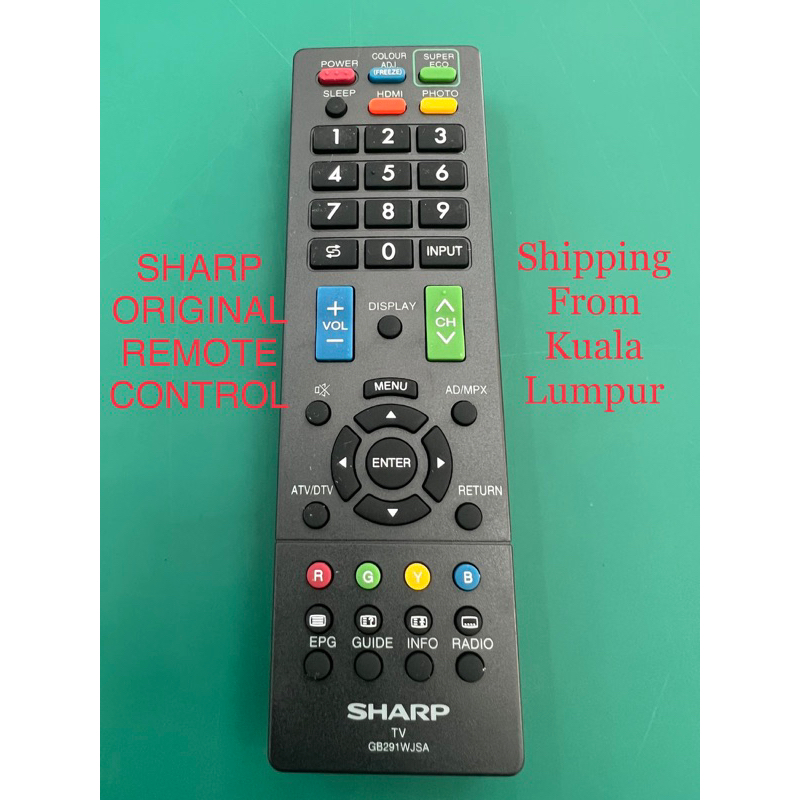 (Ready Stock) Ori Sharp LED TV Remote Control GB291WJSA GB291 For ...