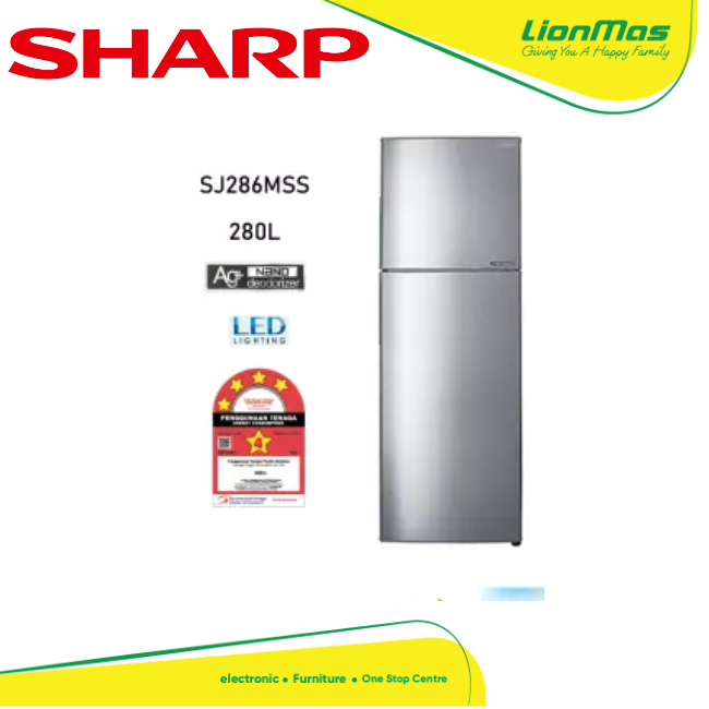SHARP 2Doors Fridge, 280L, Metal - INV (SJ-286MSS) | Shopee Malaysia
