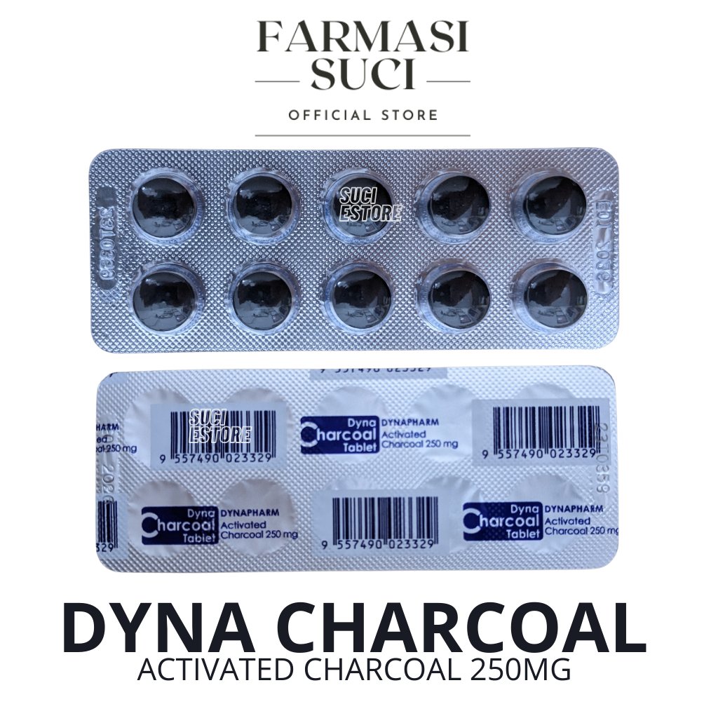 Dyna Charcoal 250mg Tablet 10's - Activated Charcoal 250mg EXP: 01/2026 ...