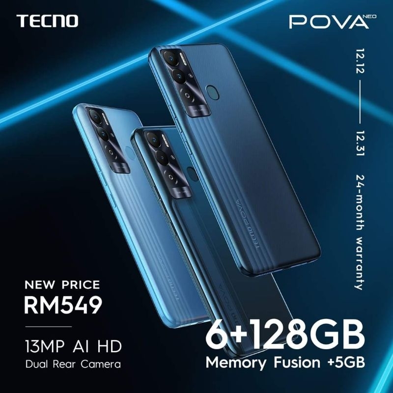TECNO Pova Neo (6+128gb) Mega Display Massive Battery Free Gift ...
