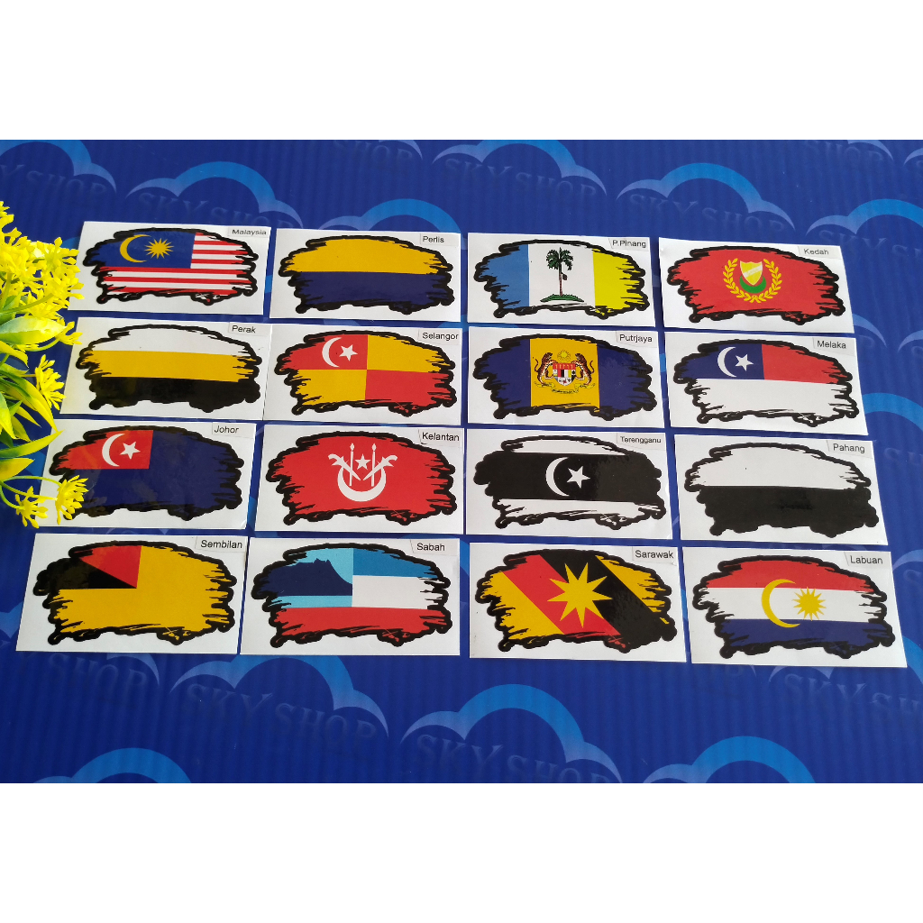 Sticker Inkjet -Flag Bendera Negeri Negara Malaysia | Shopee Malaysia