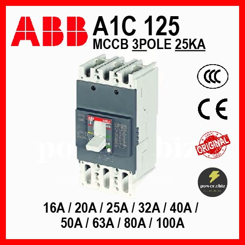 ABB MCCB A1C125 [ 16A / 20A / 25A / 32A / 40A / 50A / 63A / 80A / 100A ...