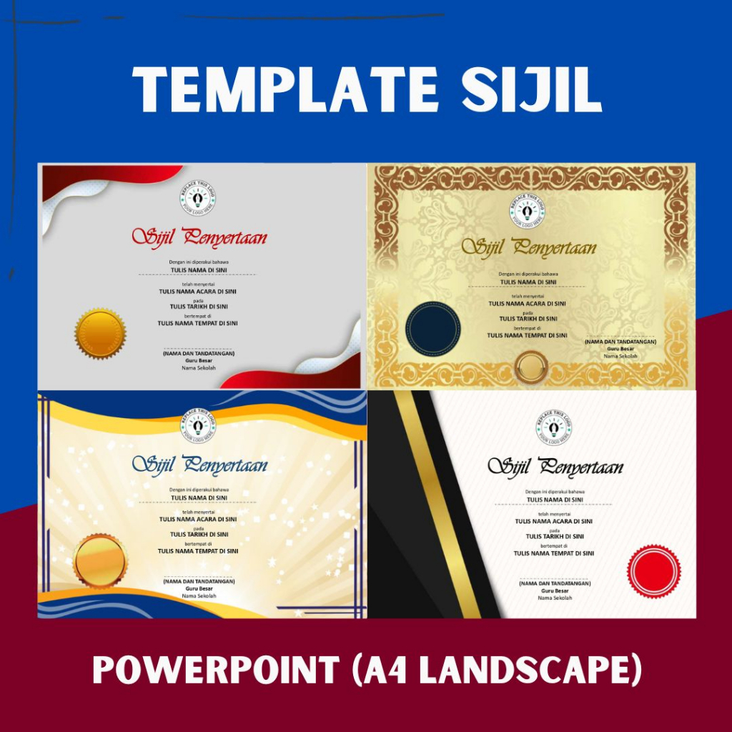 [Powerpoint] Template Sijil Certificate Template Editable Powerpoint ...