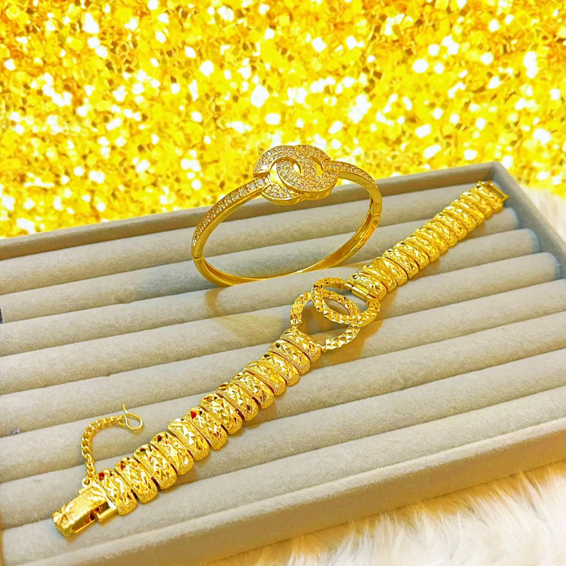 RANTAI TANGAN PULUT DAKAP / GELANG DIAMOND COP 916 ( Emas bangkok ...