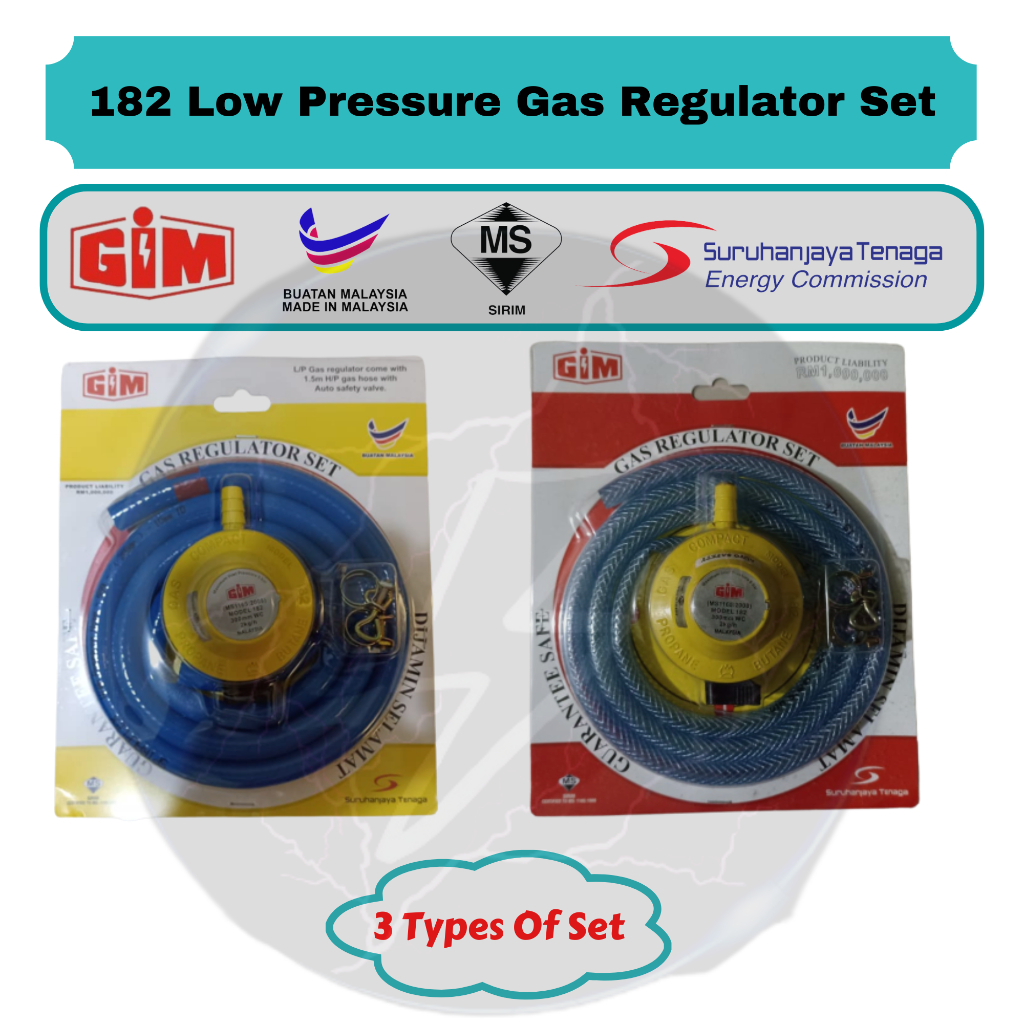 GIM-182 [LPG]Low Pressure Gas Regulator Set (Gas Regulator, Gas Clip ...
