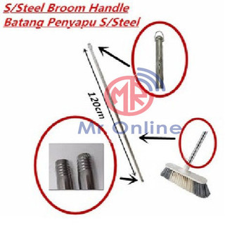 Stainless Steel Broom Stick Rod/Mop Handle Batang Mop Penyapu Keluli ...