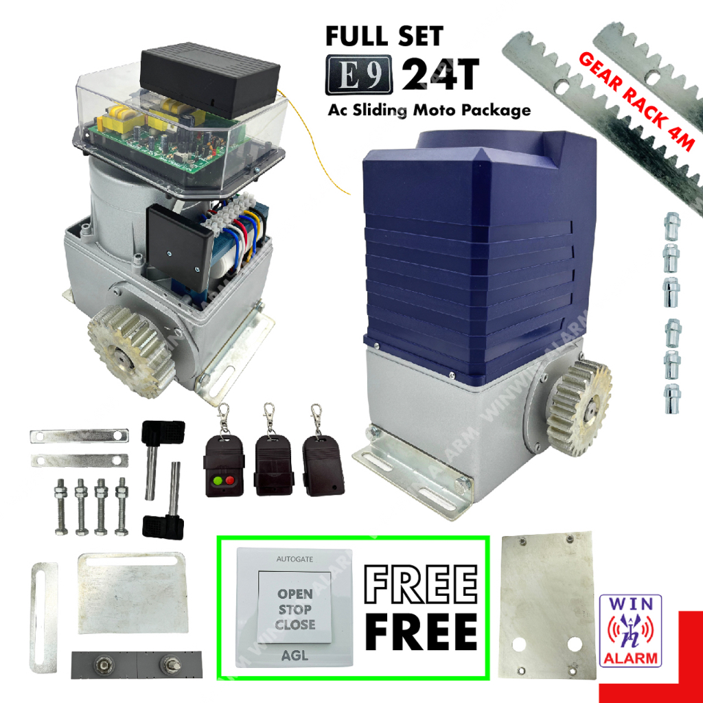E9 24T L200 SLIDING AUTOGATE AC MOTOR FULL SET (1500KG) - WINWIN ALARM | Shopee Malaysia