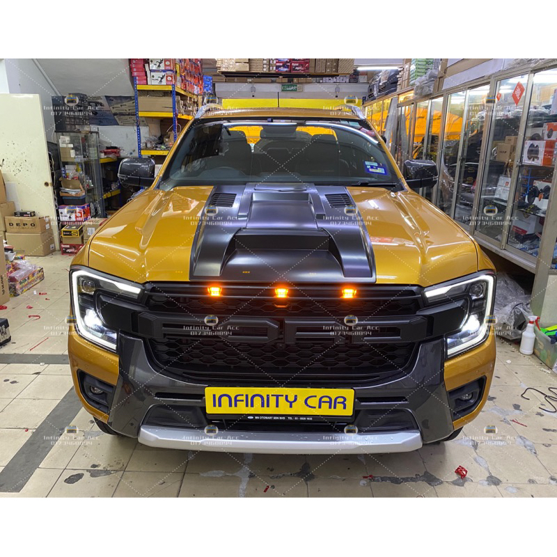 Ford Ranger T9 2022 2023 XL XLT Wildtrak Front Bonnet Scoop matt black ...