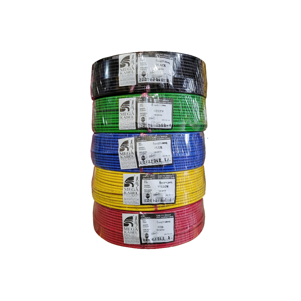 MEGA 6mm PVC Insulated Single Core Cable (100meter) | Shopee Malaysia