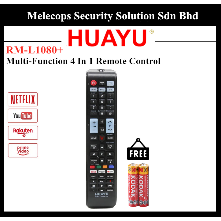 HUAYU Multi-Function 4 In 1 (LCD/LED, CBL/SAT, DVD,BD) Remote Control (RM-L1080+) | Shopee Malaysia