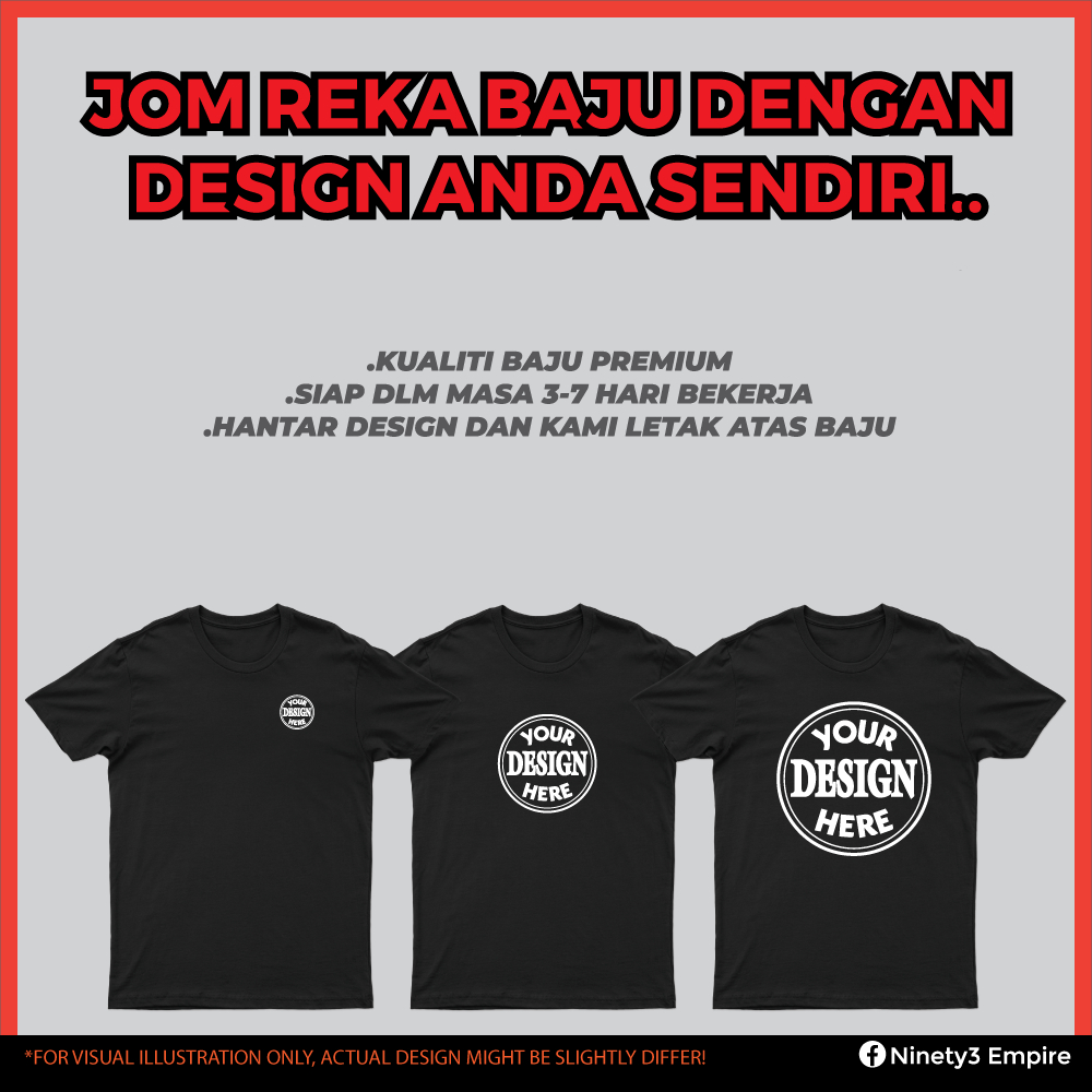 🔥🎽CUSTOM BAJU T-Shirt Printing Service Cetak Baju Cotton🎽🔥 | Shopee ...