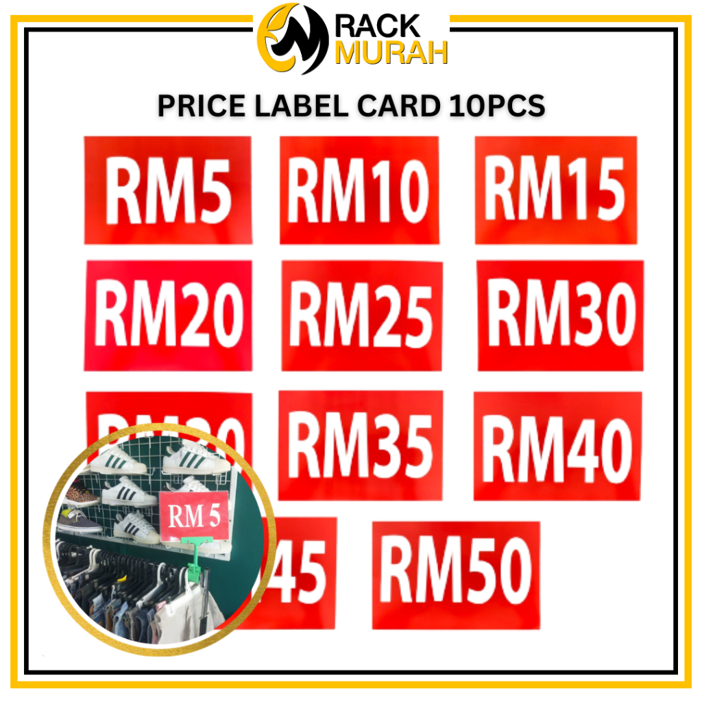 PRICE TAG LABEL RM5 RM10 RM15 DLL 10PCS SET | Shopee Malaysia