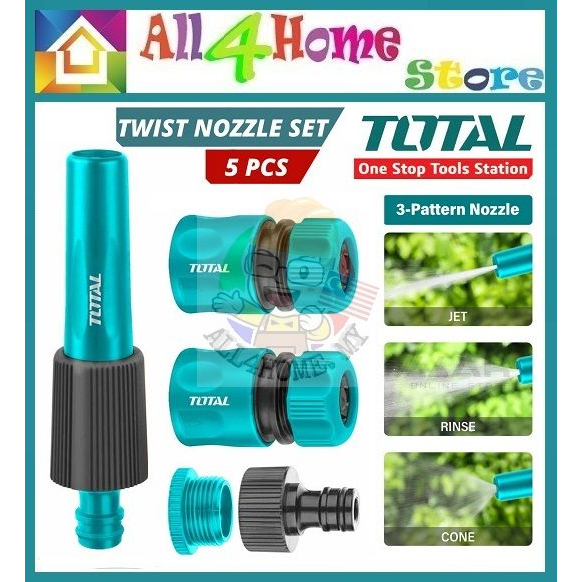 (TOTAL Tools / VAGO) 4 in 1 Garden Water Spray Nozzle Hose Connector ...