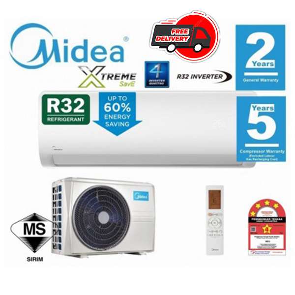 [MELAKA AREA] Midea Air conditioner Inverter (R32 Gas) PROMOTION + Free delivery | Shopee Malaysia