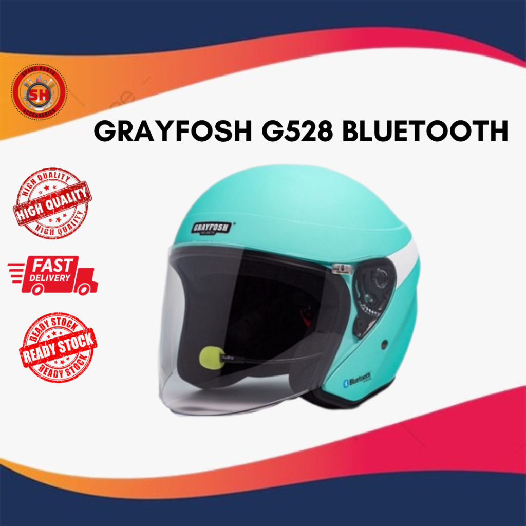 Helmet Bluetooth Grayfosh G528 Twiins Bluetooth Helmet Mint (READY ...