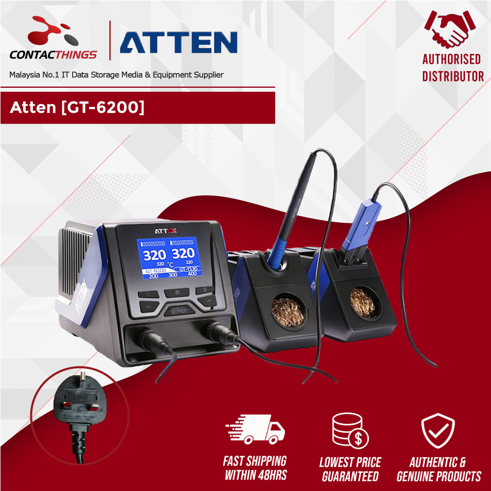 ATTEN GT-6200 200W Dual Channel Intelligent Soldering Solder Station | Shopee Malaysia