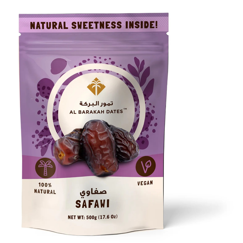 Al Barakah Safawi Dates, Natural , Vegan, Saudi Dates, 500g (Assorted ...