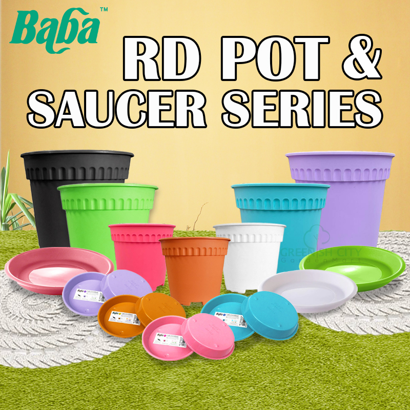 GNC Baba Pot Saucer Plate RD Series Plastic Flower Pot Pasu Bunga ...