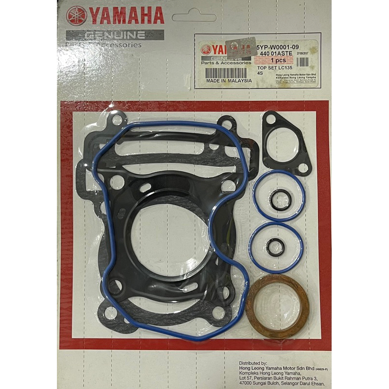 100% ORIGINAL -YAMAHA LC135 TOP SET GASKET WITH O-RING SET -BY HONG ...