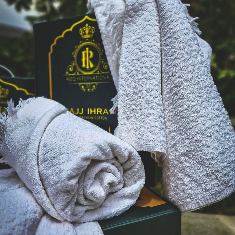 RIZQ IHRAM Kain Ihram VVIP Emerald 100% Virgin Indian Cotton With ...