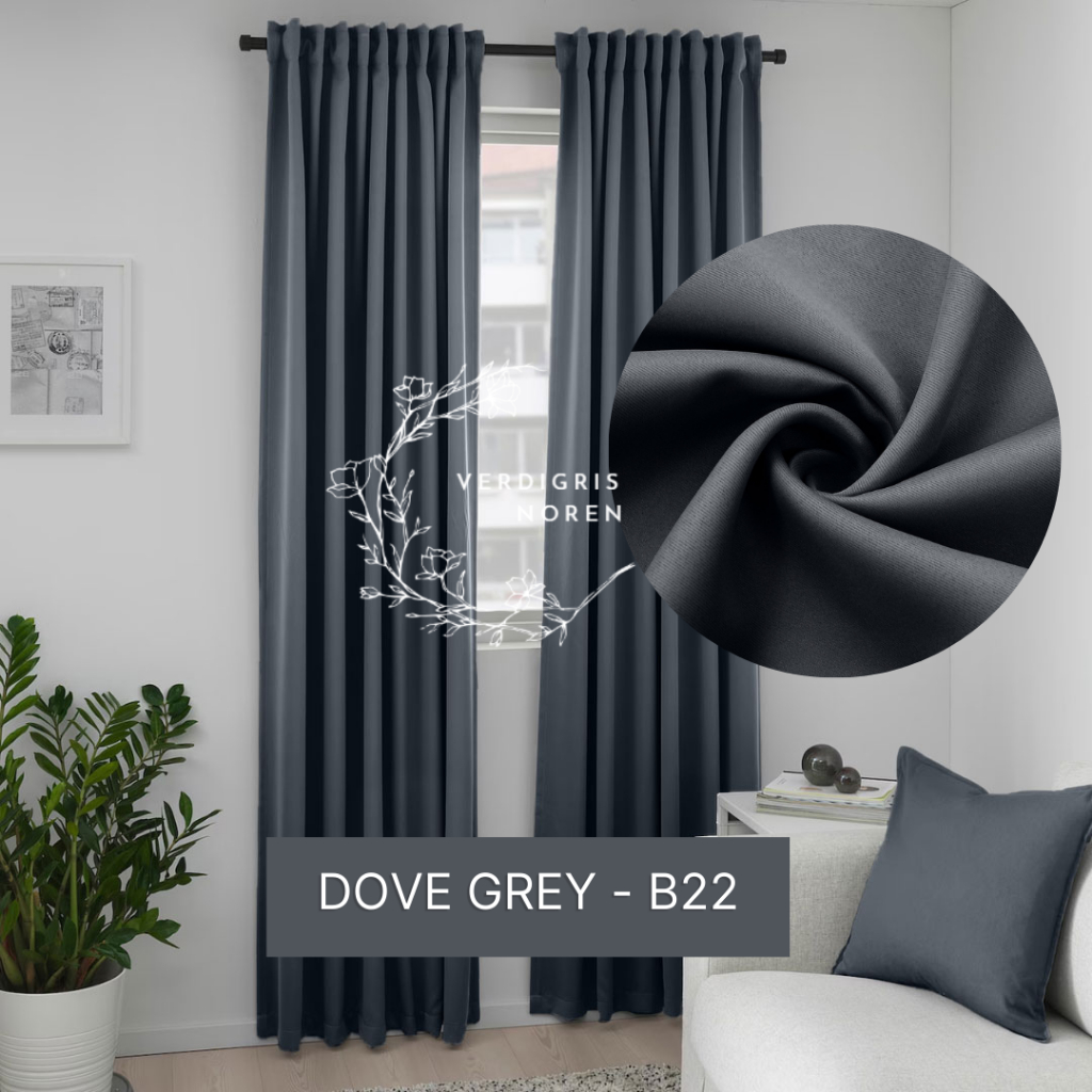 (𝓥𝓔𝓡𝓓𝓘𝓖𝓡𝓘𝓢)B22 Dove Grey -👍 Langsir Blackout Pelbagai Size & Warna Hook ...