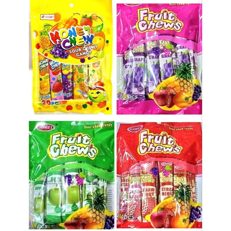20/24pcs Honey Magic Chew Hi Sour Strawberry Apple Grapes Chewy Slice ...